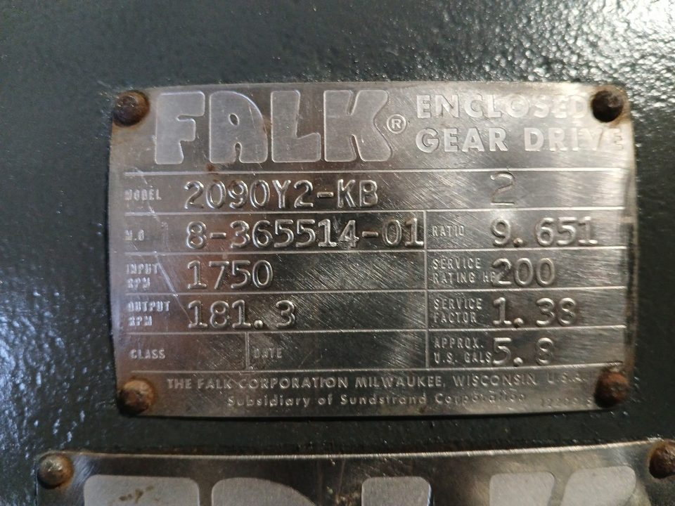 FALK PARALLEL SHAFT ENCLOSED GEAR DRIVE SPEED REDUCER 9.651 RATIO ...