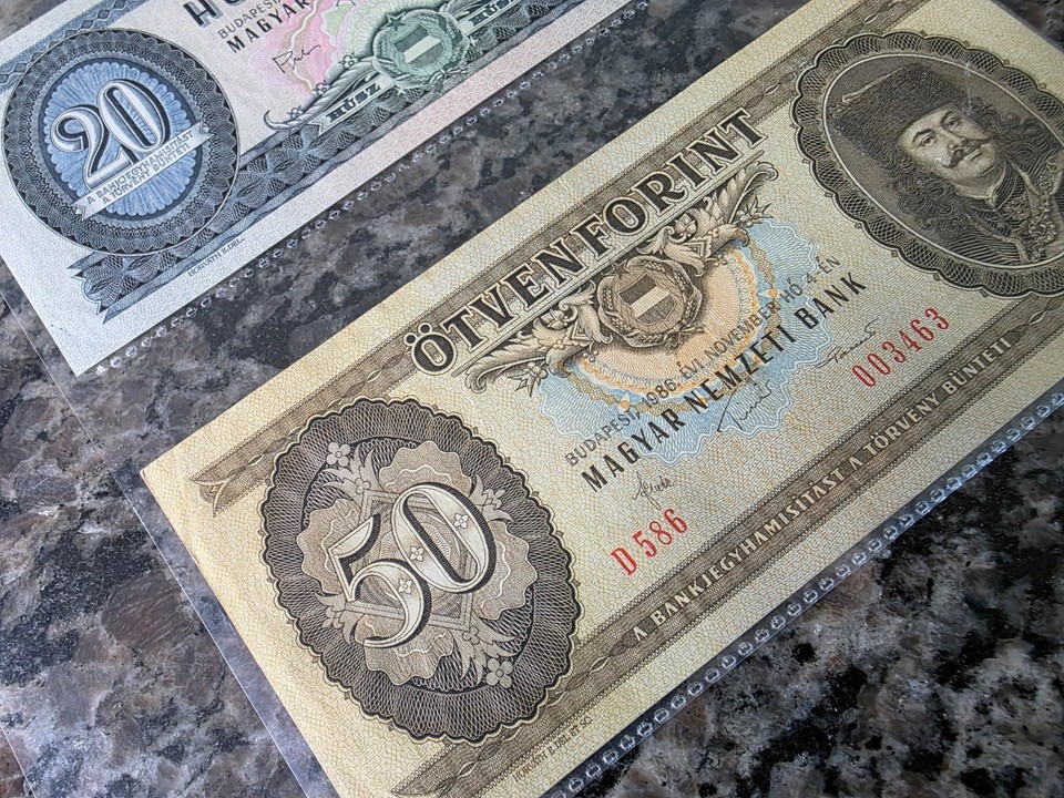 Lot Of 6 Hungarian National Bank Notes Hungary 1680 Forint Face Value ...