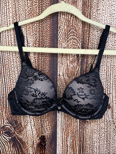 Victoria's Secret Body by Victoria Black Lace Push Up Bra Size 36B | eBay