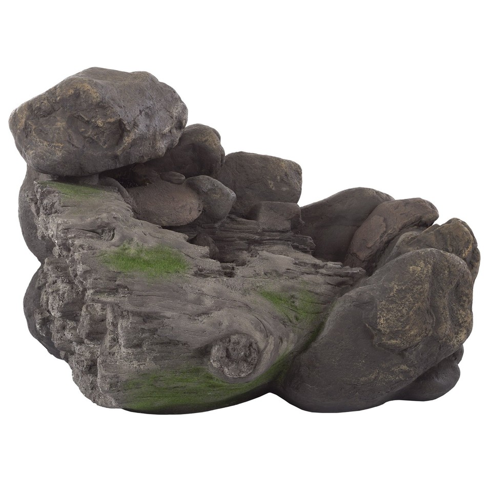 Outdoor Fountain with Polyresin Stone Waterfall – Water Feature with ...
