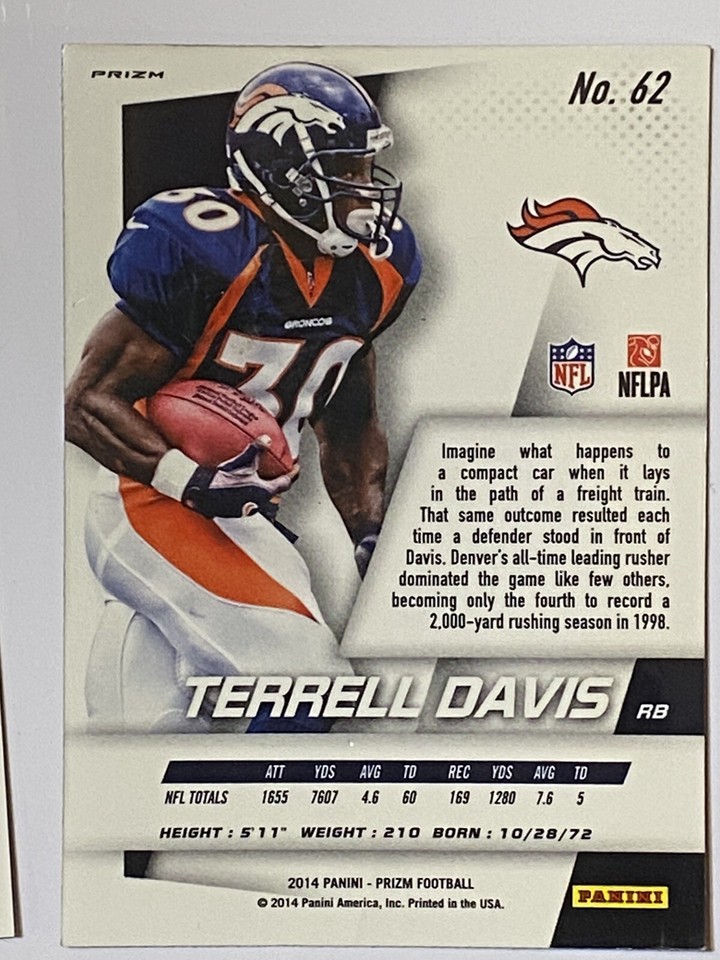 2014 Panini Prizm Terrell Davis TARGET RED Prizm EXCLUSIVE Broncos ...