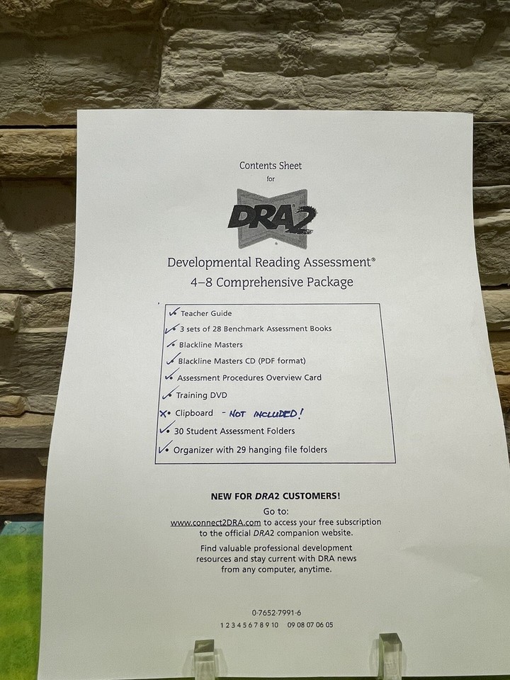 DRA2 Developmental Reading Assessment Grade 4-8 Kit, Pearson ...