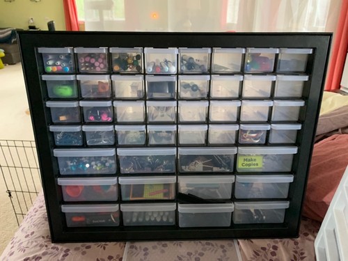44 Drawer Plastic Bin Small Parts Hardware Crafts Storage Cabinet ...