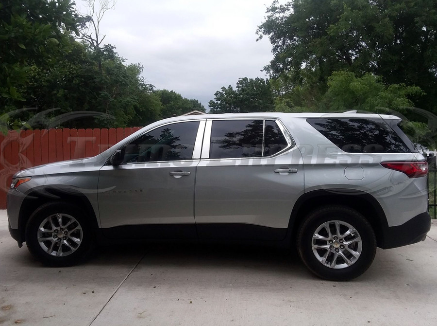 2018-2023 Chevy Traverse 6Pc Chrome Pillar Post Stainless Steel Trim ...