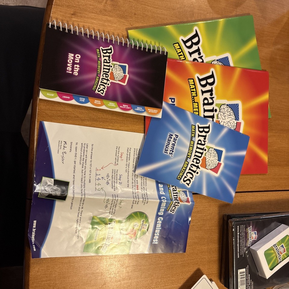 OPEN BOX Contents SEALED Brainetics Deluxe Math Memory System Mike ...