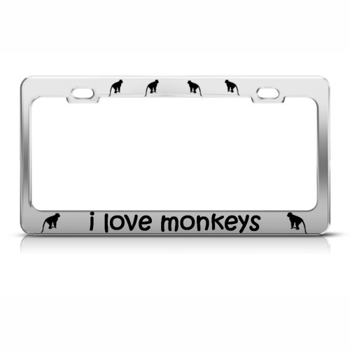 I LOVE MONKEYS MONKEY Metal License Plate Frame Tag Holder Two Holes | eBay