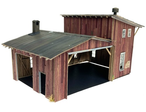 Custom Built HO Scale Old Tyme Wooden Board Business Building w ...