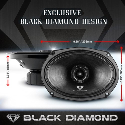 Black Diamond 6x9" Mid-Range Loudspeaker with Built-in Bullet Tweeter ...