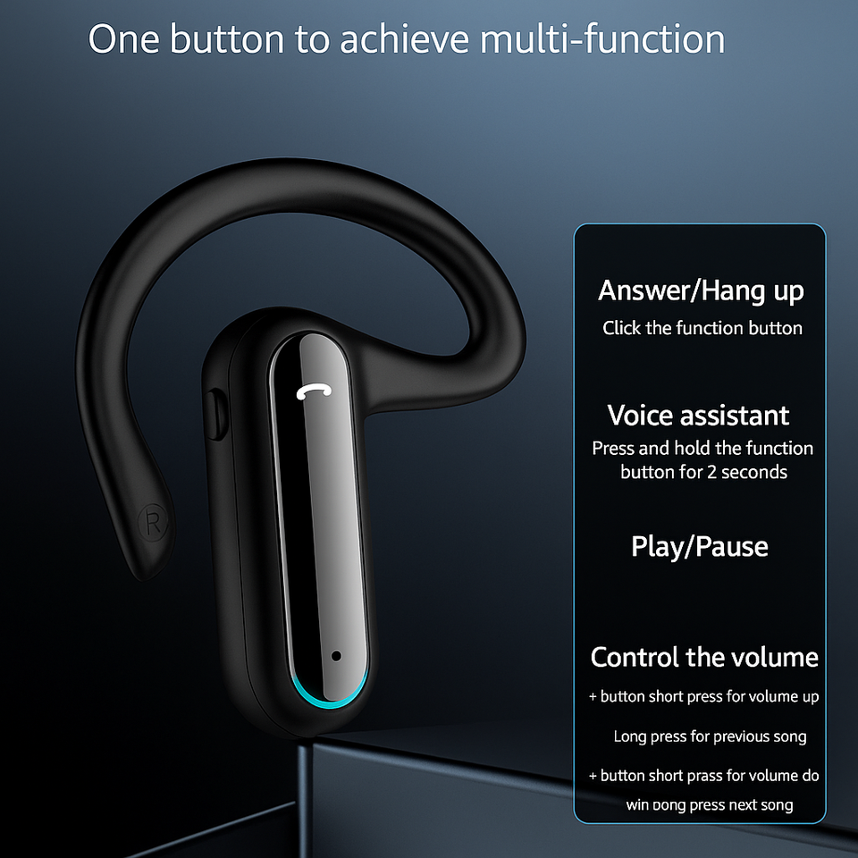 Wireless Bluetooth 5.2 Earpiece Noise Cancelling Headset Driving ...
