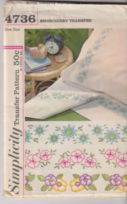 4736 SIMPLICITY - Embroidery Transfer 3 FLORAL BORDER DESIGNS | eBay