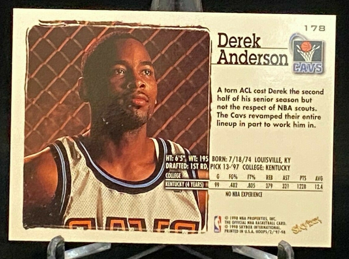 1997-98 SkyBox Hoops Rookie #178 Derek Anderson Cleveland Cavaliers | eBay