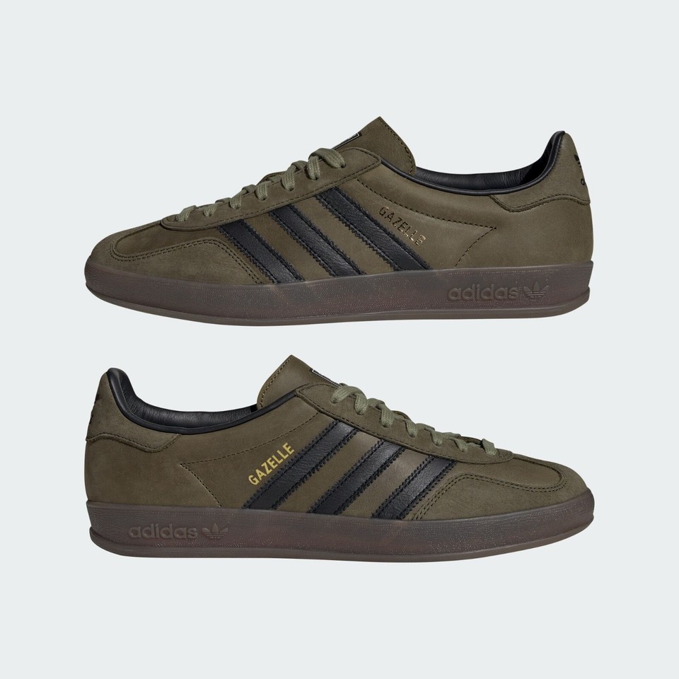 adidas Originals Gazelle Indoor Focus Olive Core Black IH4772 Men's ...