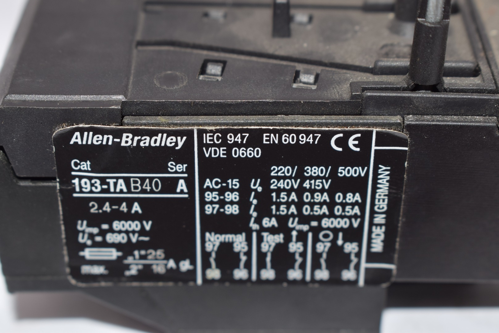 Allen Bradley 193-TA B40 Ser A Overload Relay 2.4-4A | eBay