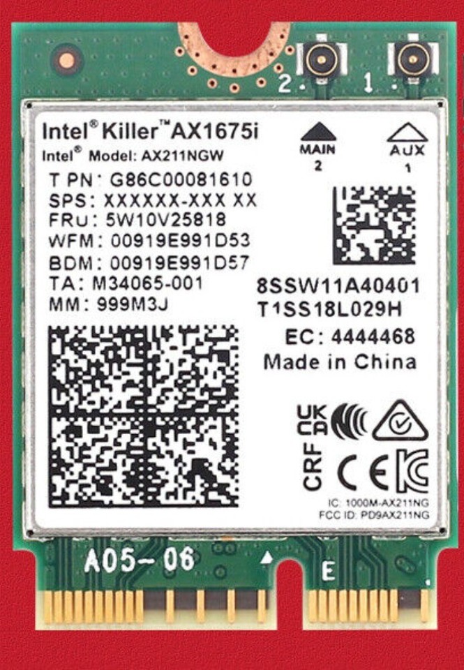 Intel WiFi 6 AX200 AX200NGW M.2 NGFF Wireless WiFi Card Dual Band BT5.2 ...