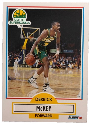 Excellent: Vintage 1990-91 FLEER Derrick McKey Seattle Supersonics Card ...