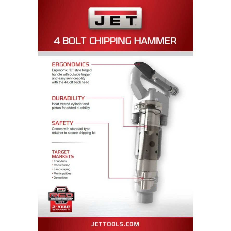 Jet 3In 4-Bolt Chipping Hammer Round Shank | eBay