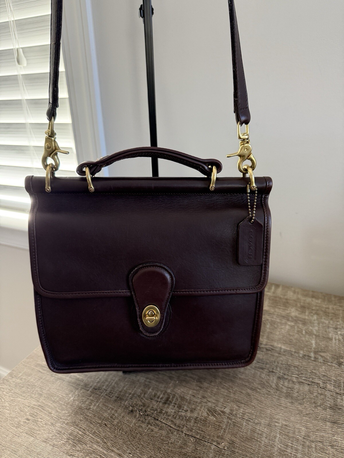 Vintage Coach Willis Mahogany Brown Leather Top Handl… - Gem