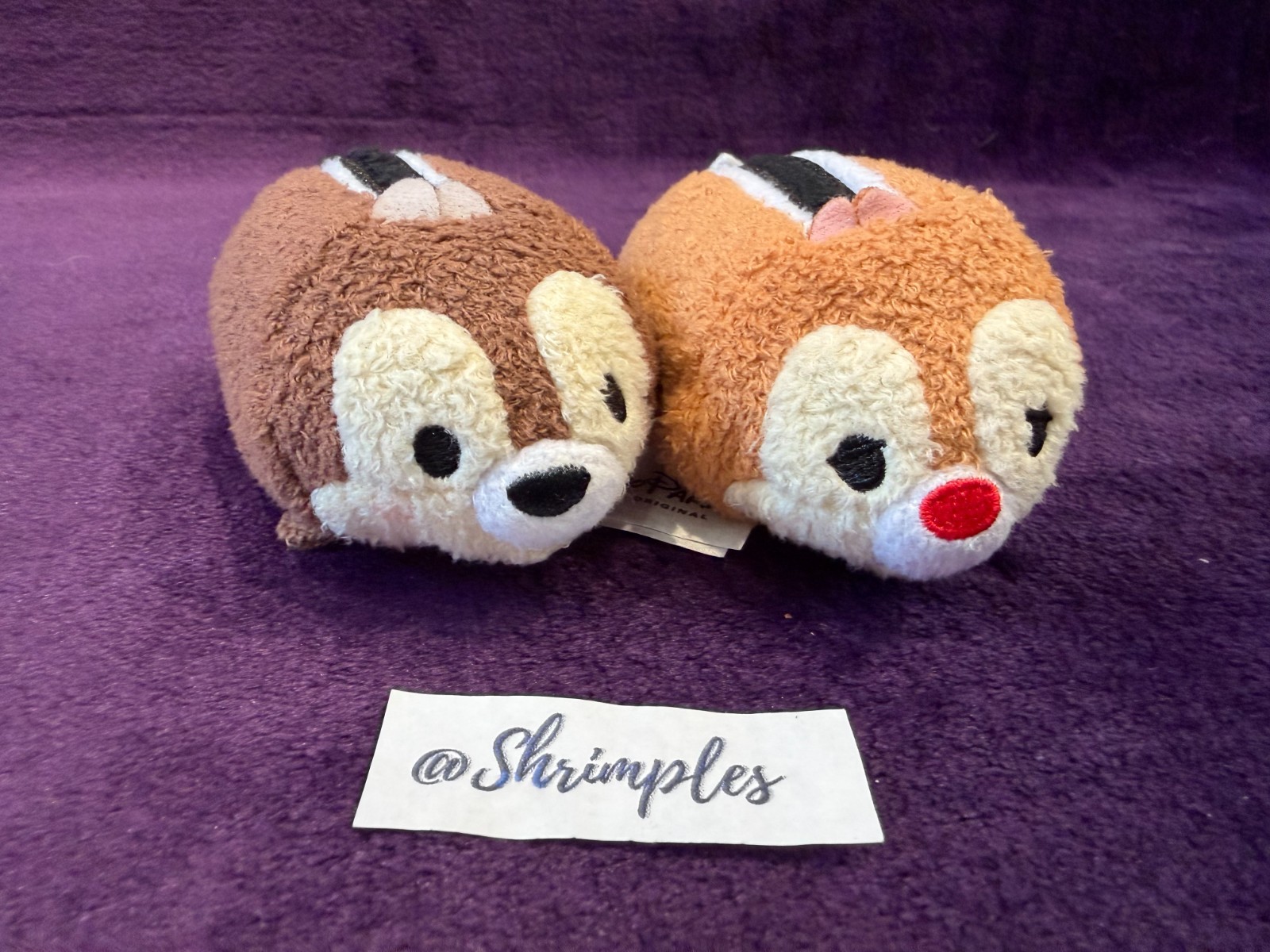 DISNEY Tsum Tsum Plush CHIP & DALE Set Disneyland Paris Lot of 2 ...