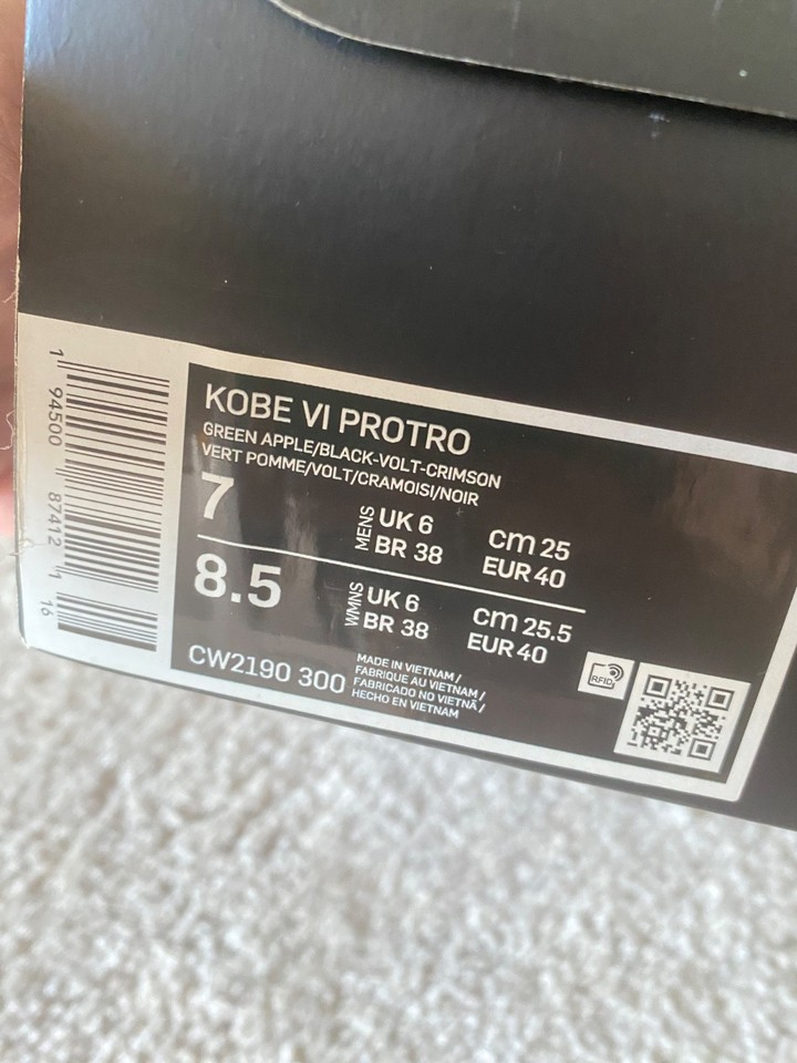 Nike Kobe 6 VI Protro Green Apple ‘Grinch’ Size UK6 US7 | eBay