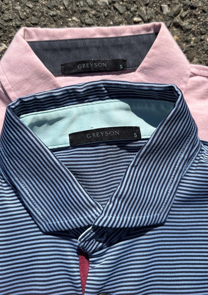 Lot of 2 Greyson Men's Sz. Small Short Sleeve Golf Performance Polo ...
