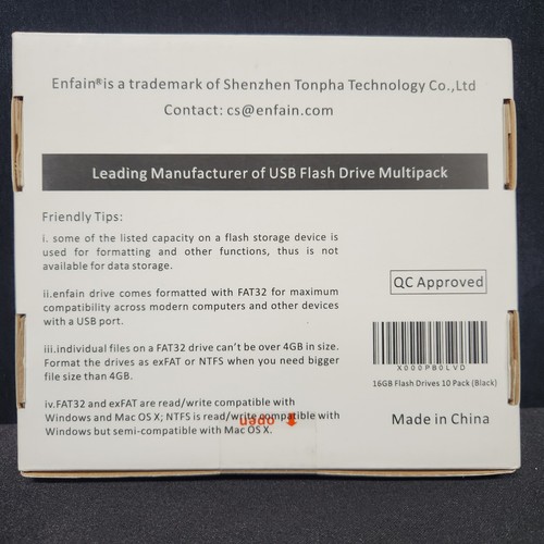 NEW 10 Pack Enfain 16GB USB 2.0 Flash Drives Black Swivel X000PB0LVD | eBay