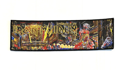 2017 Iron Maiden - Somewhere in Time BLACK Border Woven Strip Patch #74 ...