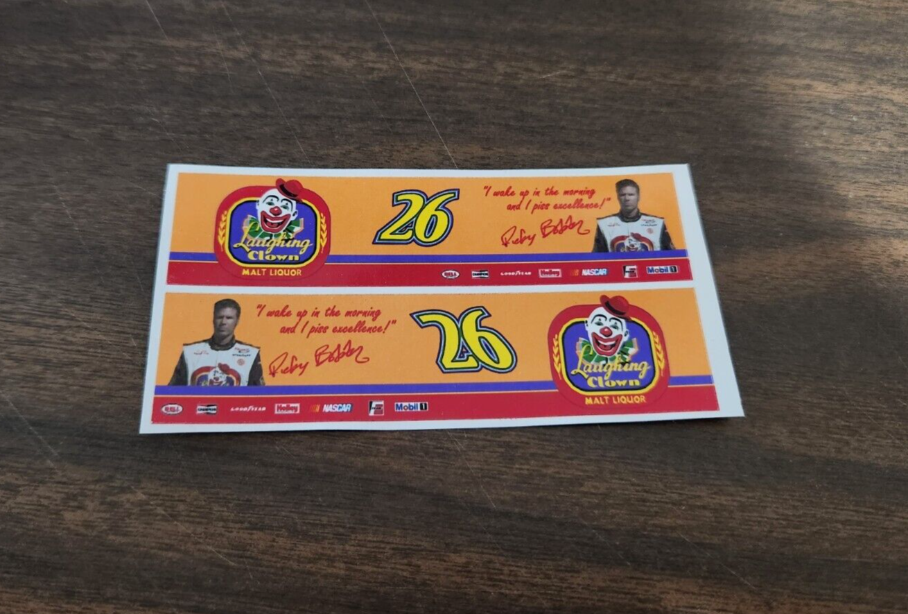 AFX Ricky Bobby Laughing Clown Talladega Nights Truck Trailer Stickers ...