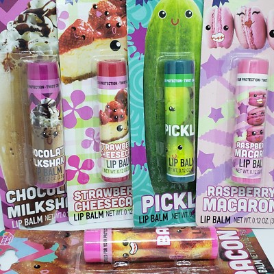 Picnic Pals Dessert Flavor Lip Balm 2 pk Macaroon Bacon Pickle Stocking ...