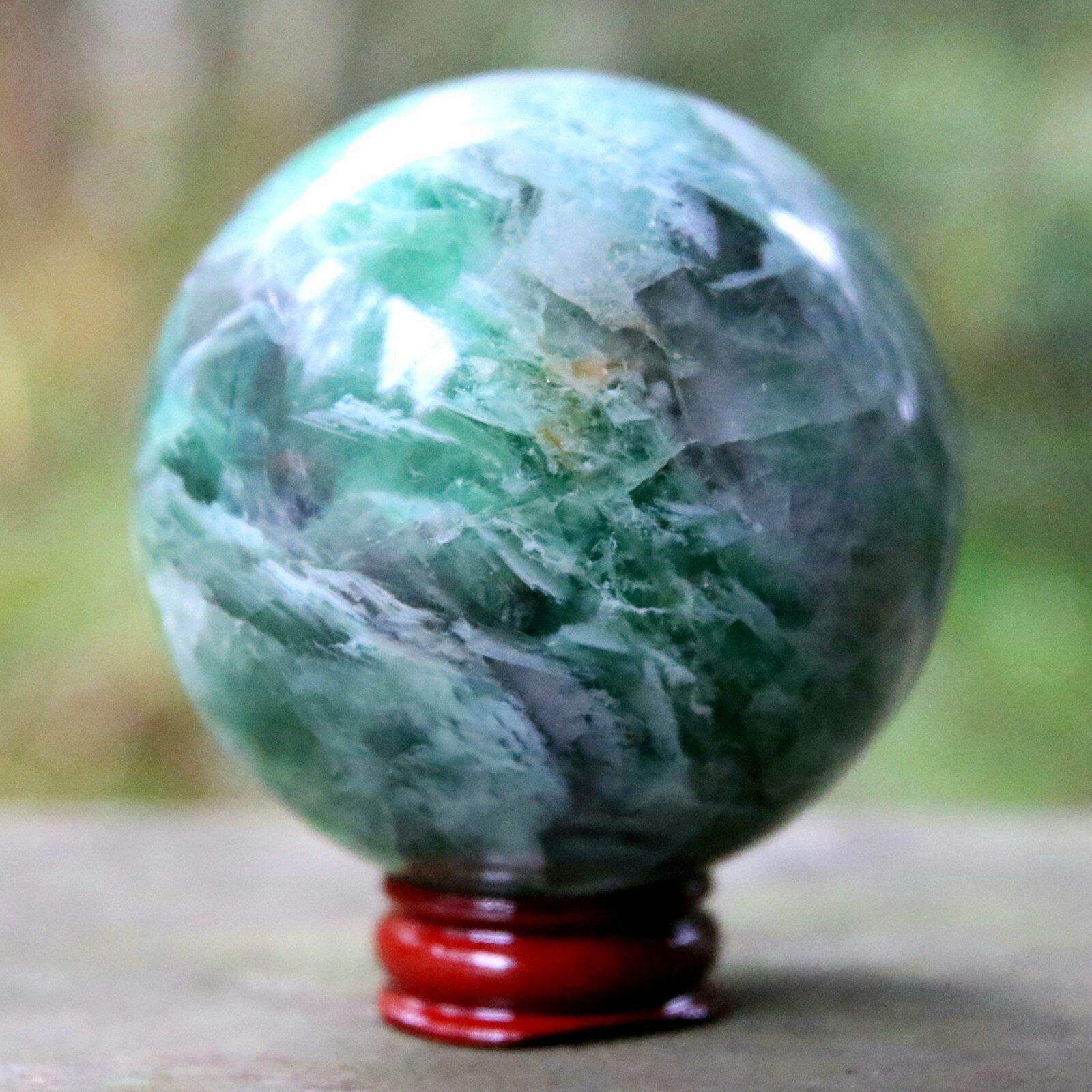 FLUORITE CRYSTAL BALL NATURAL POLISHED SPHERE HEALING GEMSTONE RAINBOW ...