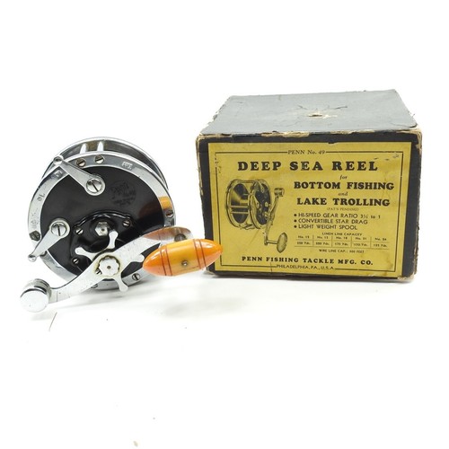 Vintage Penn No. 49 Fishing Reel. W/ Box. Made in USA. | eBay