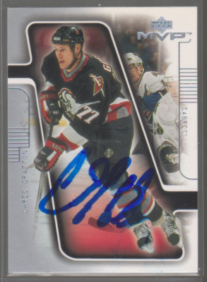 Autographed 01/02 Upper Deck MVP Chris Gratton - Sabres | eBay
