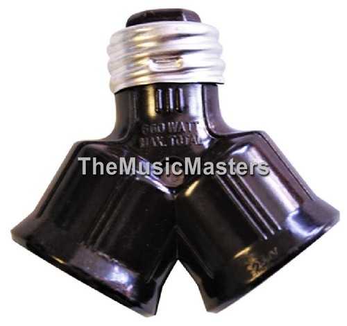 2X Dual Bulb Socket Adapter 1 to 2 Converter 2 Socket Outlet Lamp ...