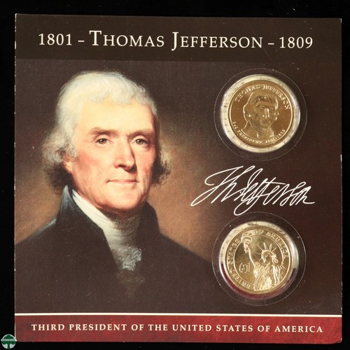 2007-P&D THomas Jefferson Presidential Dollars with a Story Card about ...