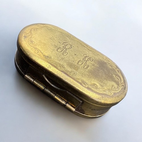 Antique Swedish Snuff Box brass vintage with mirror J12 | eBay
