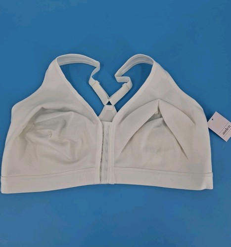 Auden White Unlined Wirefree Front Closure Racerback Bra Women's Size ...