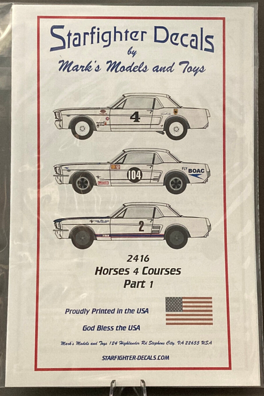 1/24 Horses for Courses Racing Mustangs Starfighter Decals #2416 | eBay