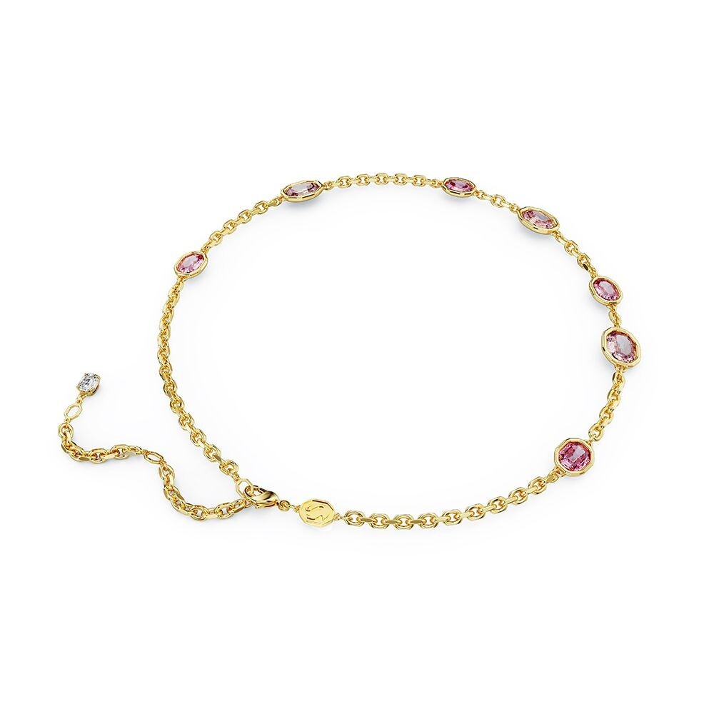 NWB Swarovski Imber necklace Octagon cut, Pink, Gold-tone plated ...