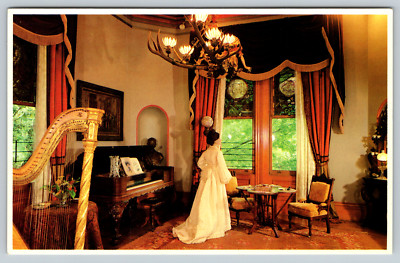 Queen Anne Cottage Music Room Interior Chrome Vintage Postcard | eBay
