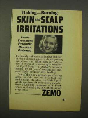 1942 Zemo Ointment Ad - Skin and Scalp Irritations | eBay