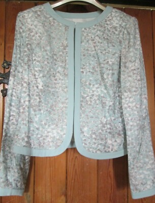 Kaliko jacket, aquamarine / turquoise, grey and white, size 10, BNWOT ...