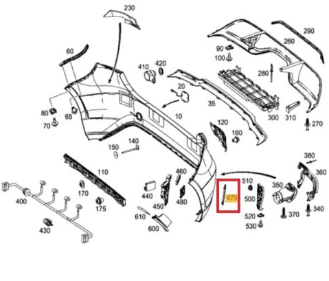 MERCEDES-BENZ A W176 AMG Rear Bumper Left Side Spoiler A1768858700 NEW ...