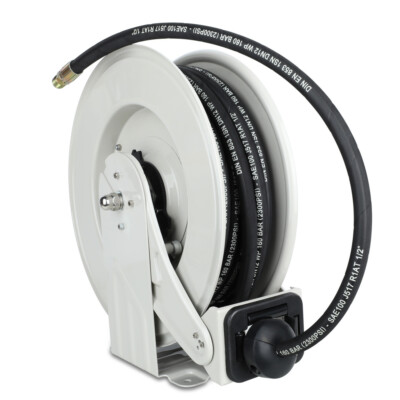 1/2" x 50' Oil Hose Reel Retractable 2300 PSI Spring Driven Steel ...