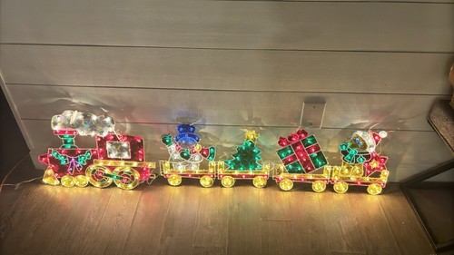 Vintage Trim A Home Lighted Holographic Holiday Train 5’ Wide In ...