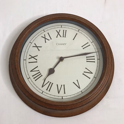 Vintage Look Chaney Round Metal Wall Clock Rustic 12" Glass Face 8 3/4 ...