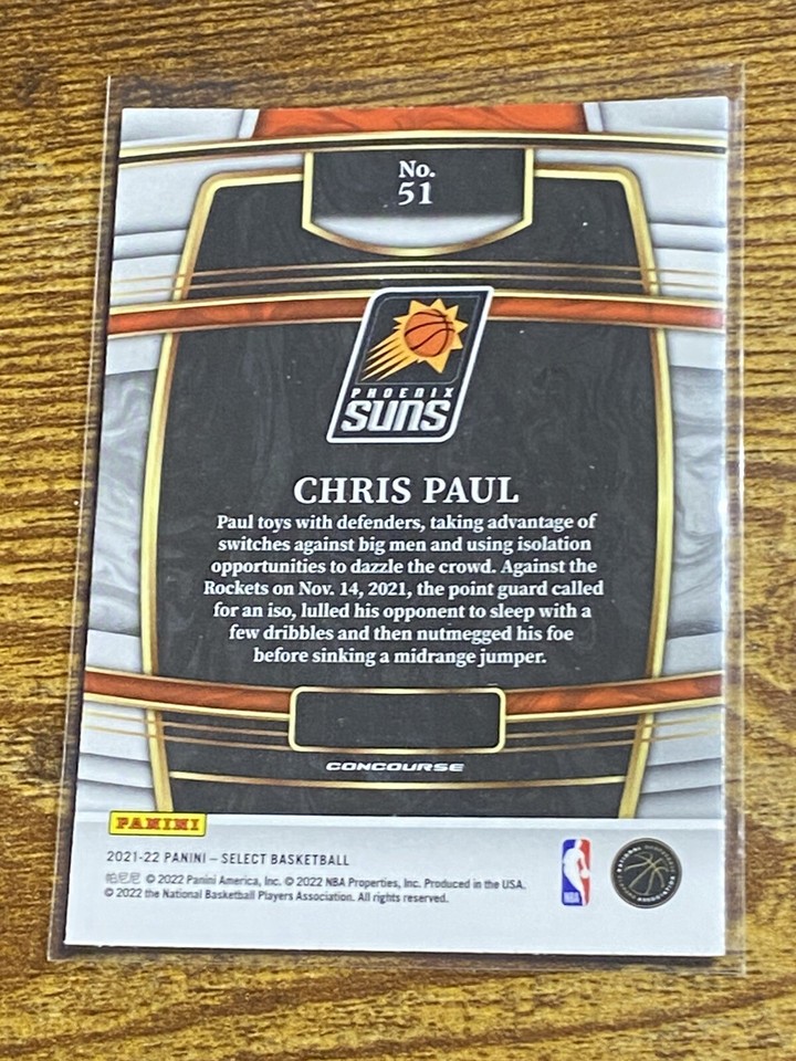 2021-22 PANINI SELECT BASKETBALL BASE CONCOURSE CHRIS PAUL PHOENIX SUNS ...
