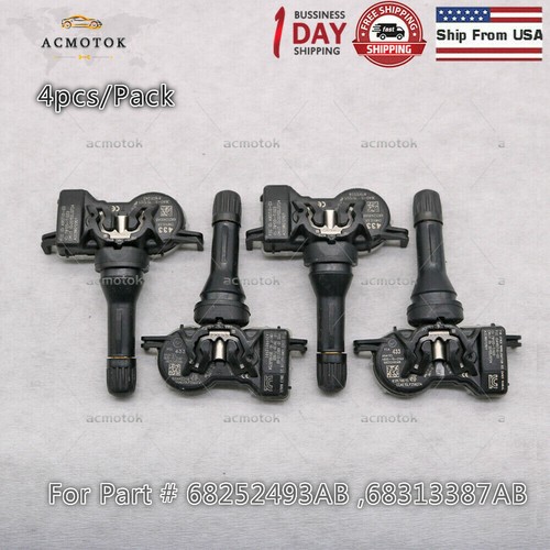 Set of 4 Tire Pressure Monitoring System TPMS Sensor 68252493AB ...