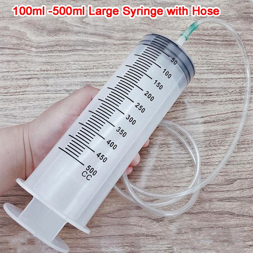 100ml -500ml Tube Reusable Large Syringe Hydroponics Nutrient Measuring ...