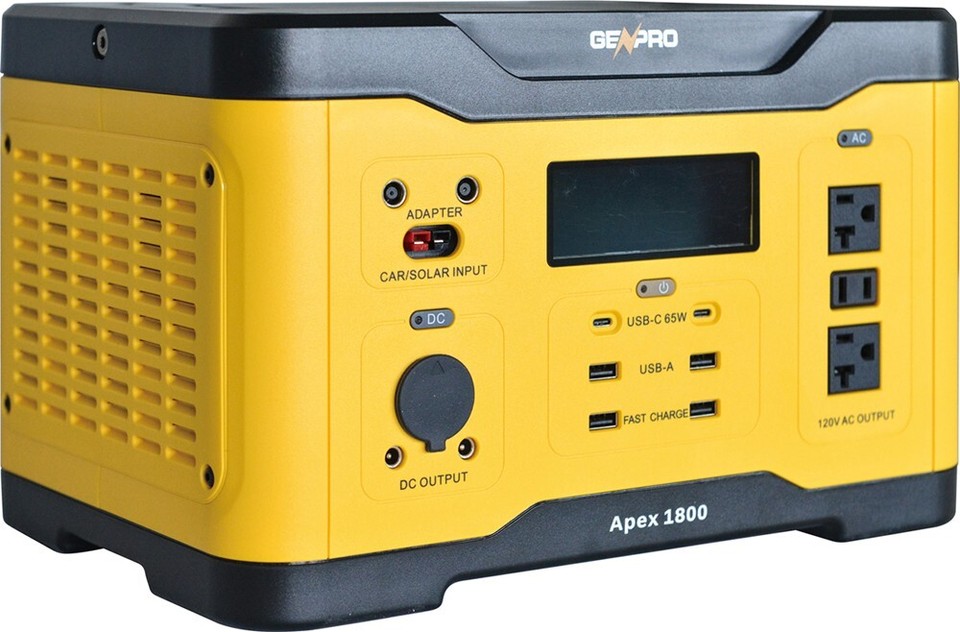 GenPro 1800 - High Capacity Portable Power Station 1800W 1601.5Wh AC DC ...