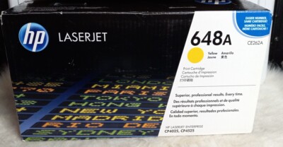 HP Ce262a Toner Cartridge Yellow 648a LaserJet Genuine 884420186854 | eBay