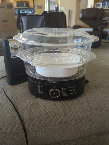 BELLA Electric Food Steamer Vegetable Meat Rice Bowl Cooker Model 13872 ...